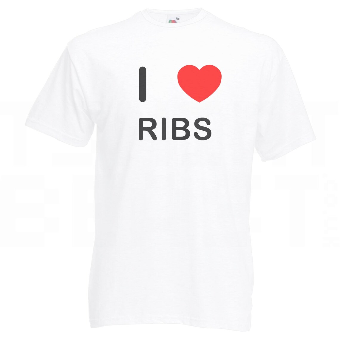 I Love Heart Ribs Quality Cotton Printed T Shirt - Etsy