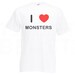 I Love Heart Monsters Quality Cotton Printed T Shirt - Etsy
