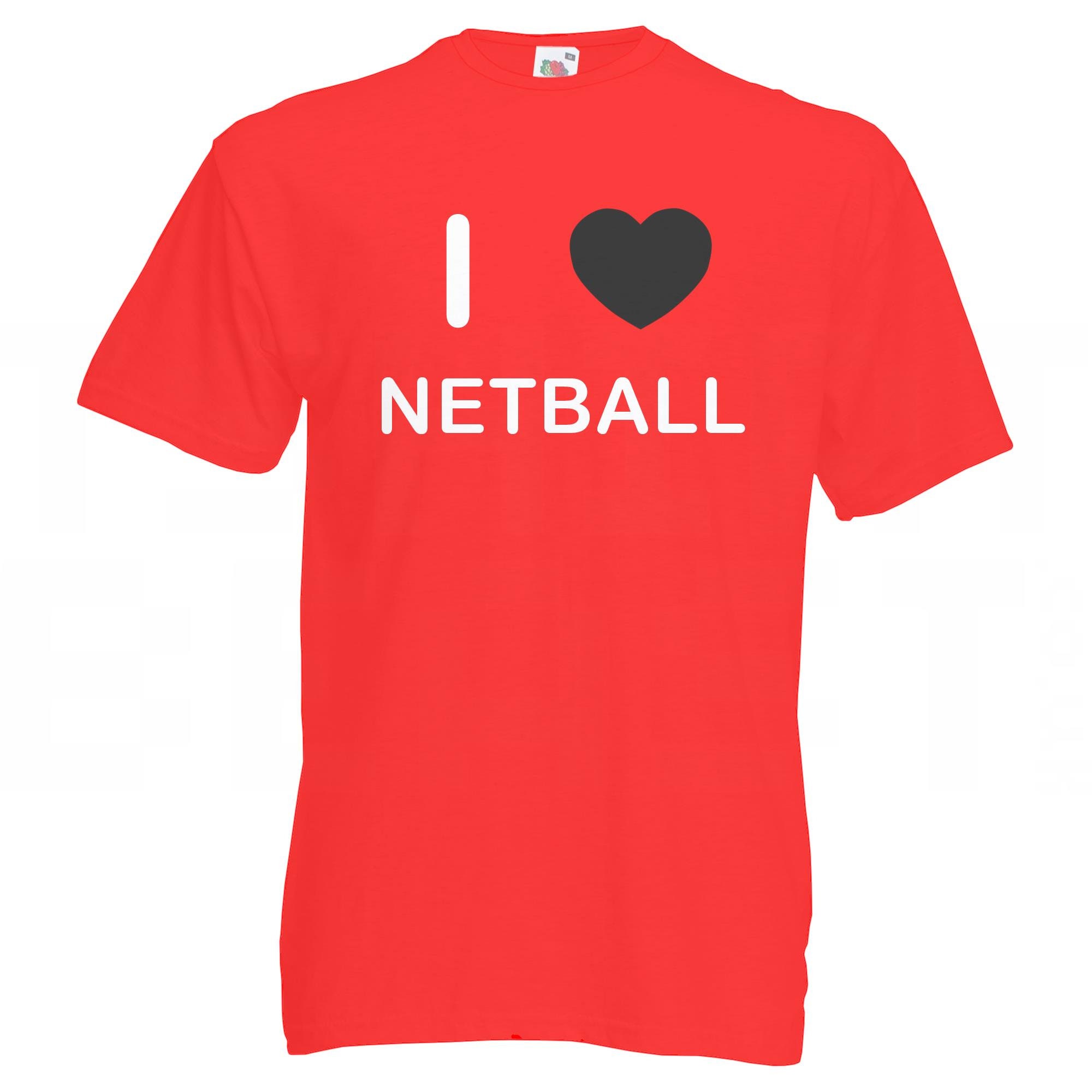 I Love Heart Netball Quality Cotton Printed T Shirt - Etsy
