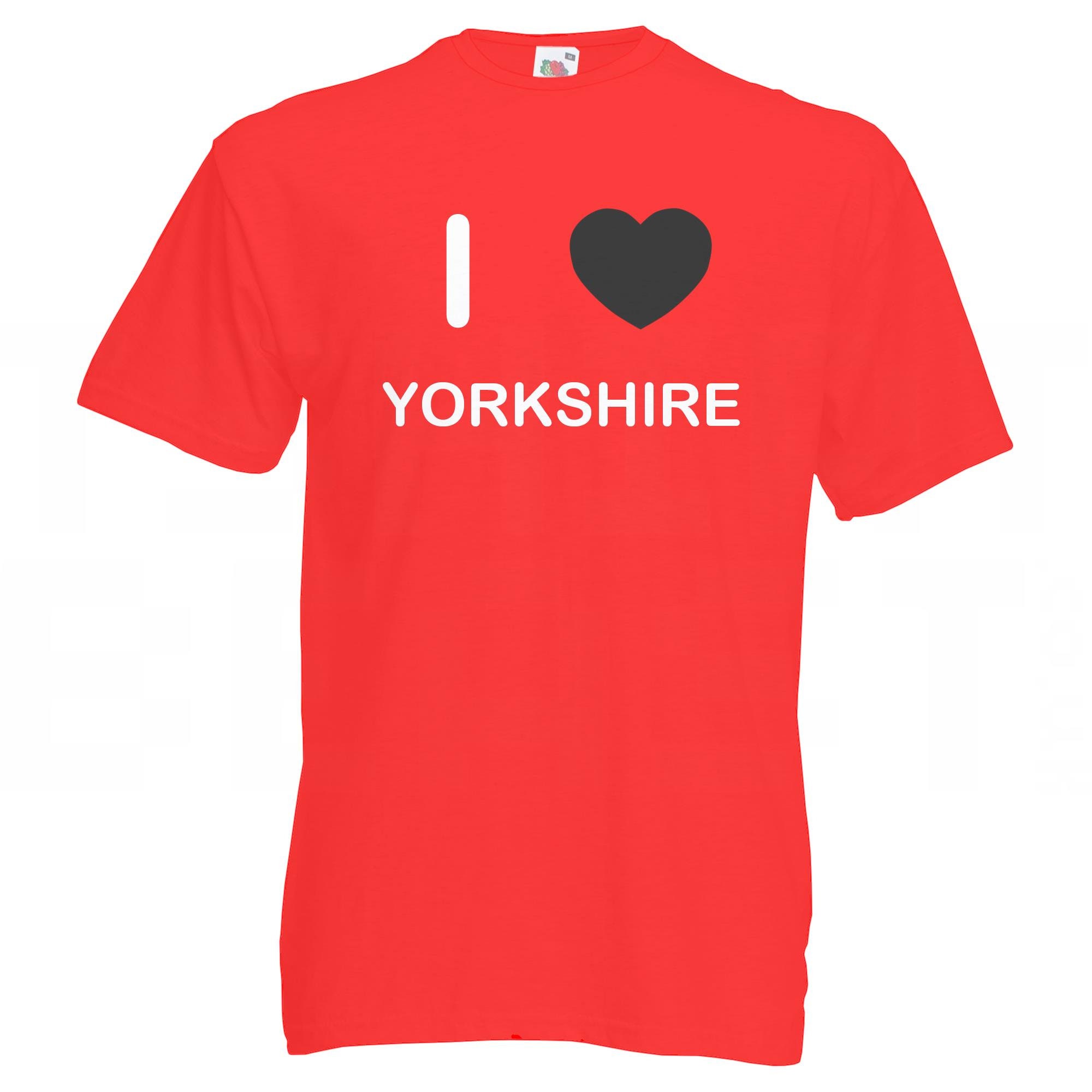 I Love Heart Yorkshire Quality Cotton Printed T Shirt - Etsy