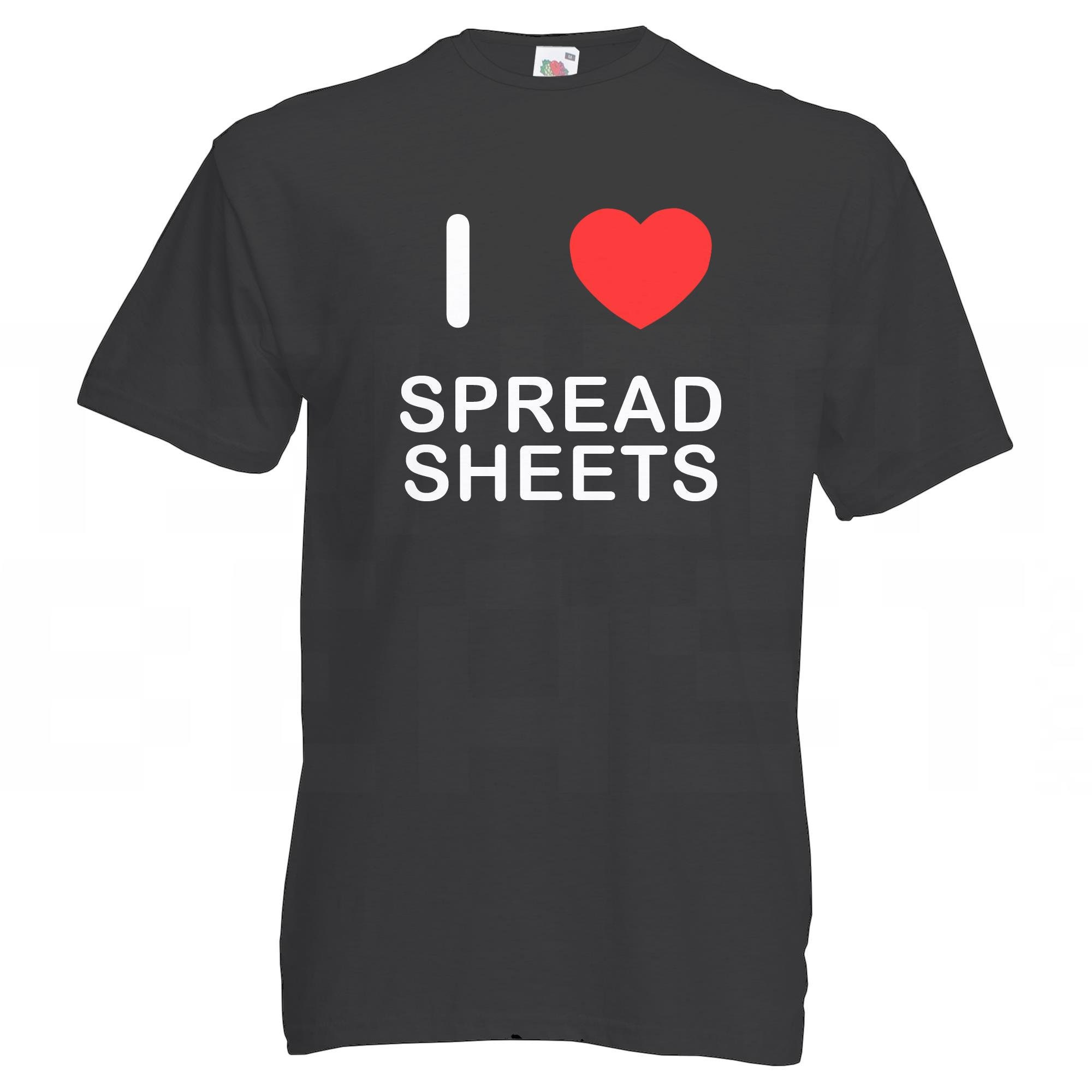 I Love Heart Spreadsheets Calidad Algodón Impreso Camiseta - Etsy España