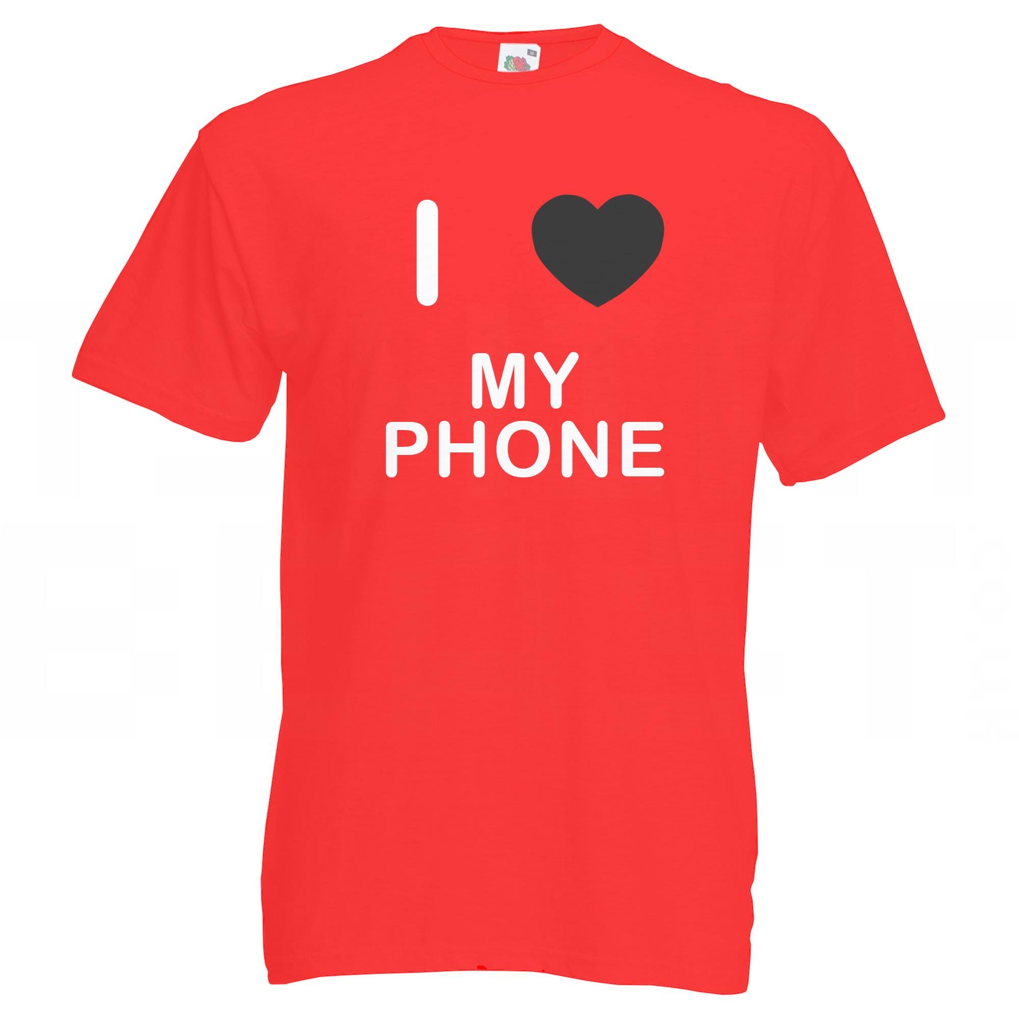 I Love Heart My Phone - Quality Cotton Printed T Shirt - Etsy UK