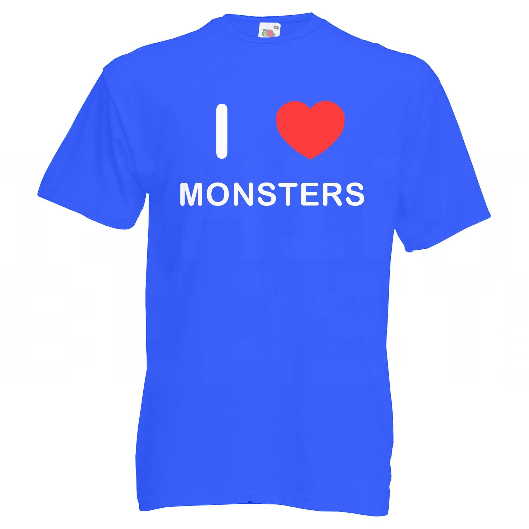 I Love Heart Monsters - Quality Cotton Printed T Shirt - Etsy