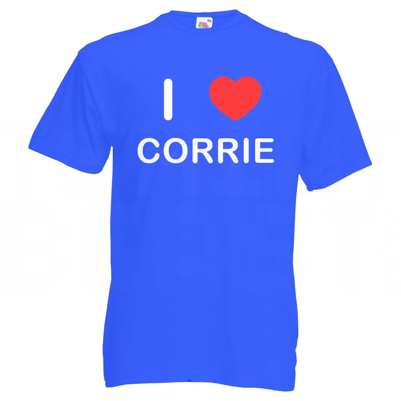 I Love Heart Corrie - Quality Cotton Printed T Shirt - Etsy