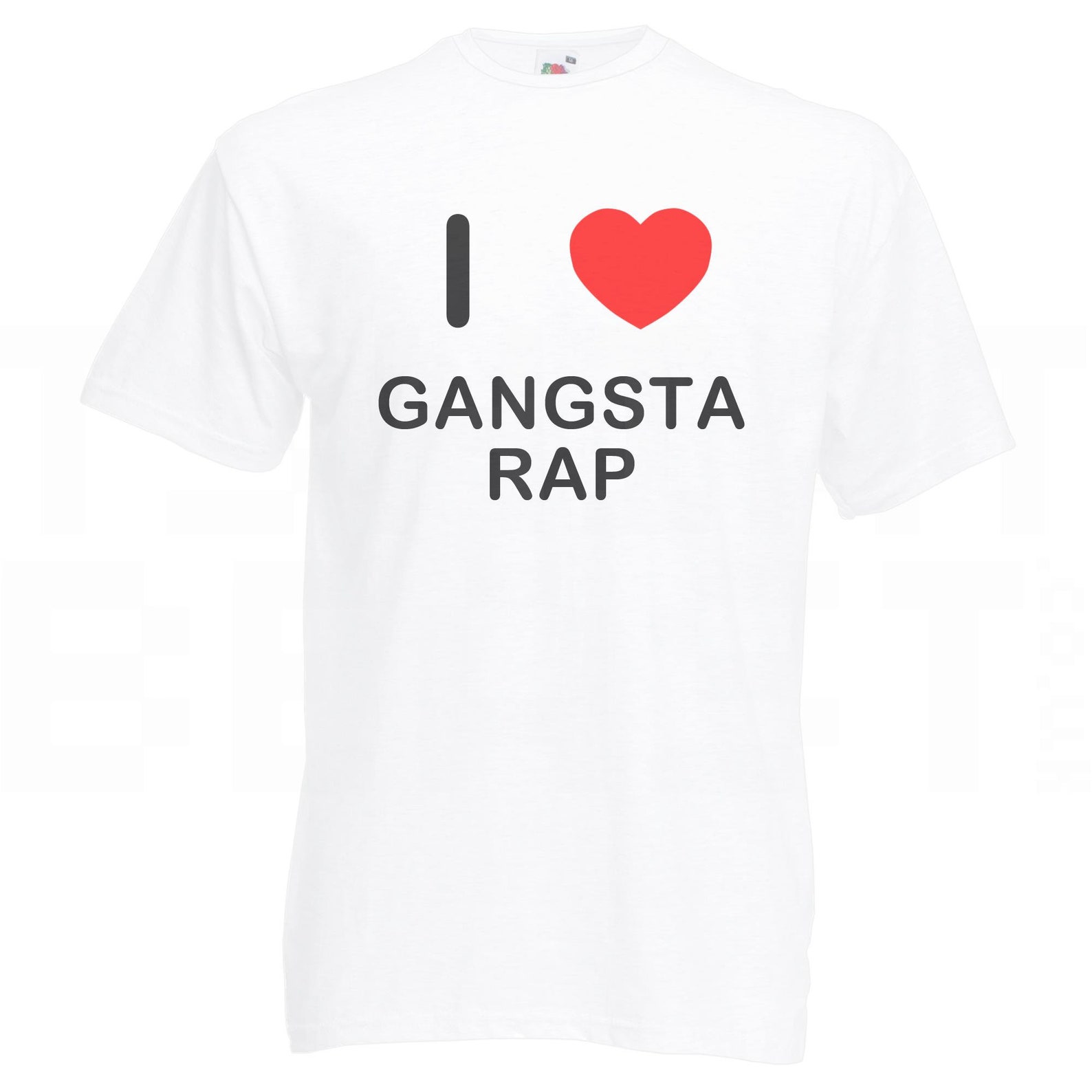 I Love Heart Gangsta Rap - Quality Cotton Printed T Shirt - Etsy