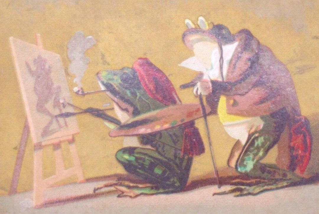 1890s Anthropomorphic Dressed Frogs Painting Jam Auriac - Etsy