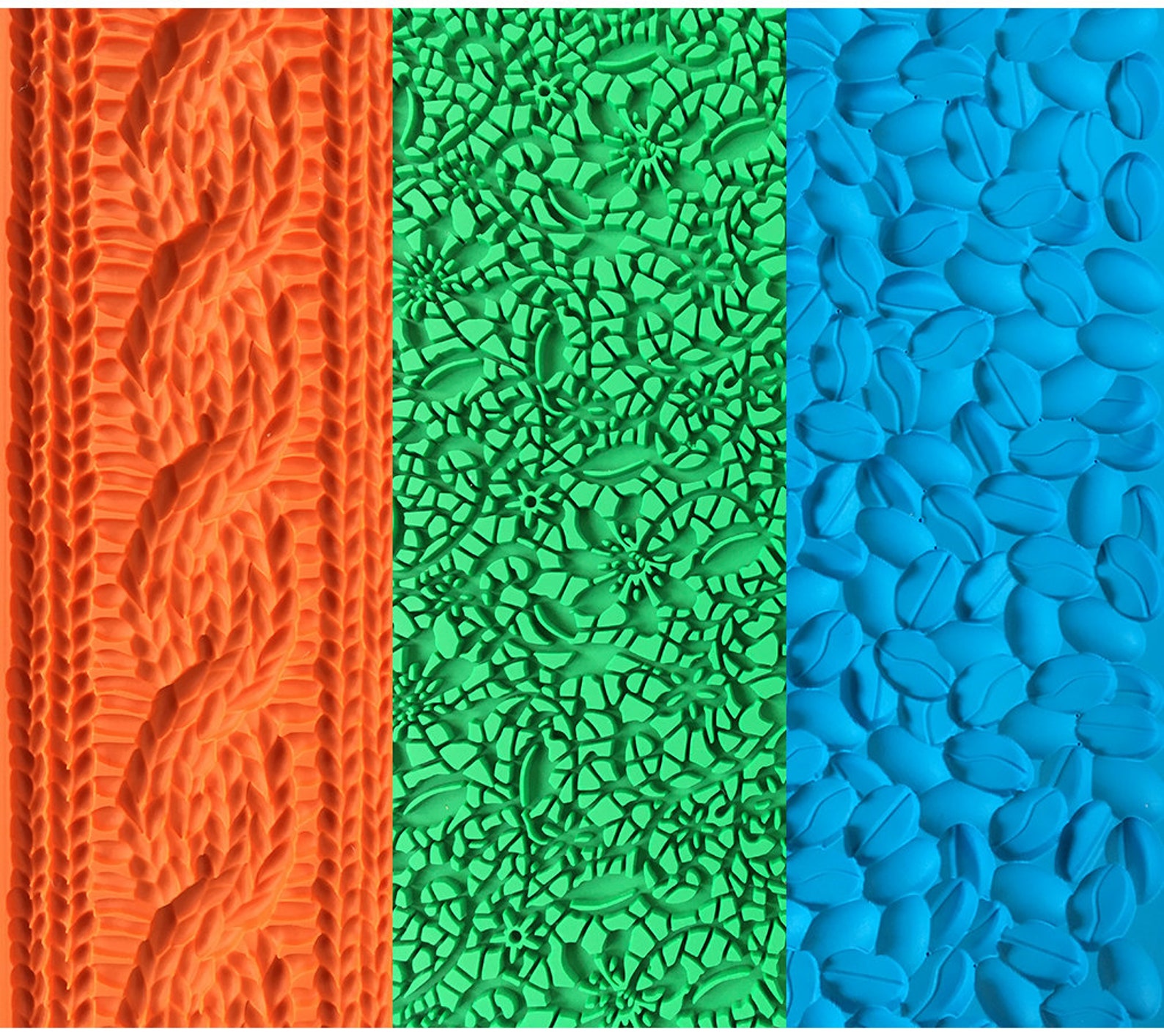 3 Texture silicone sheet Lace Knitted pattern Coffee | Etsy