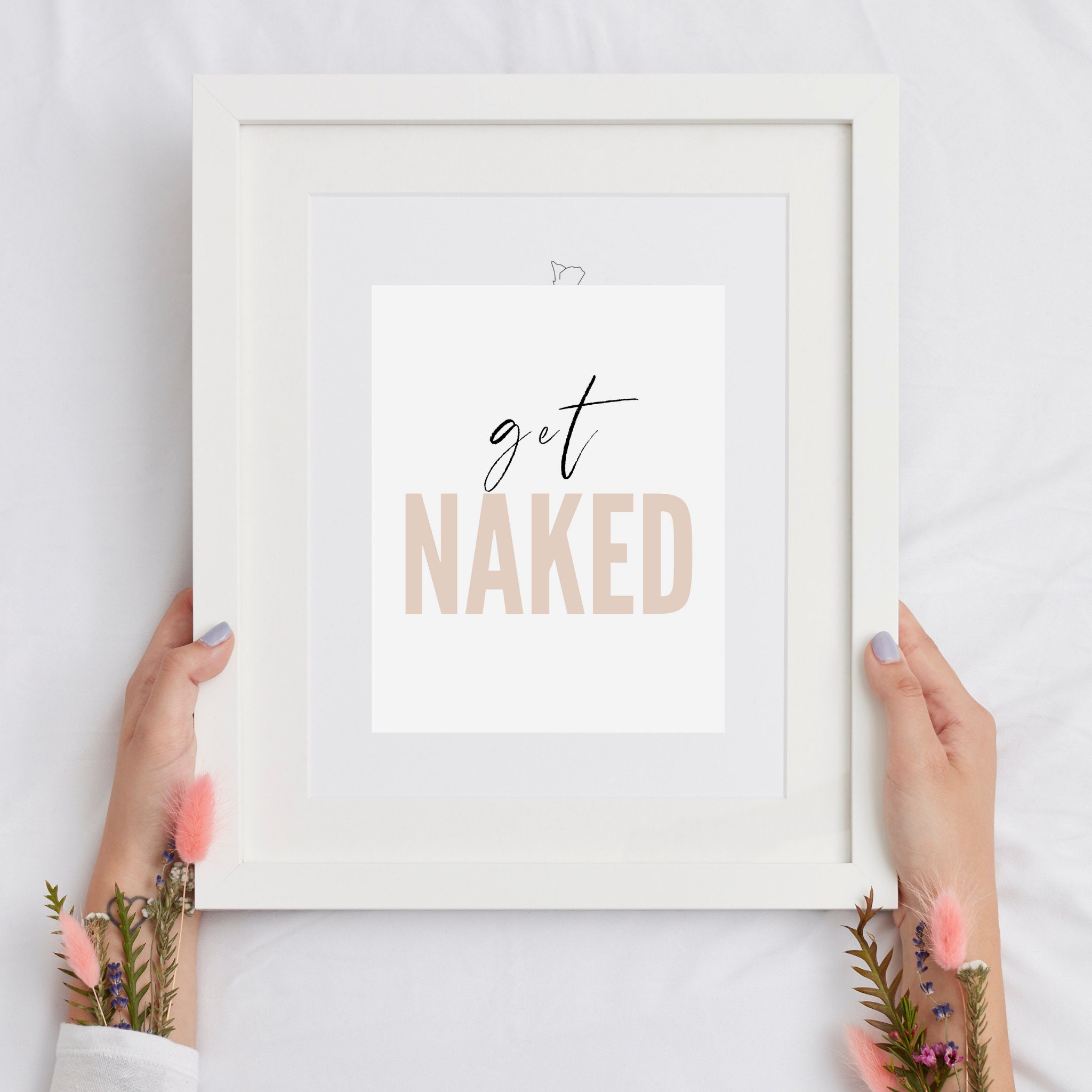 Naked Printableprintable Get Naked Print Printable Wall Etsy