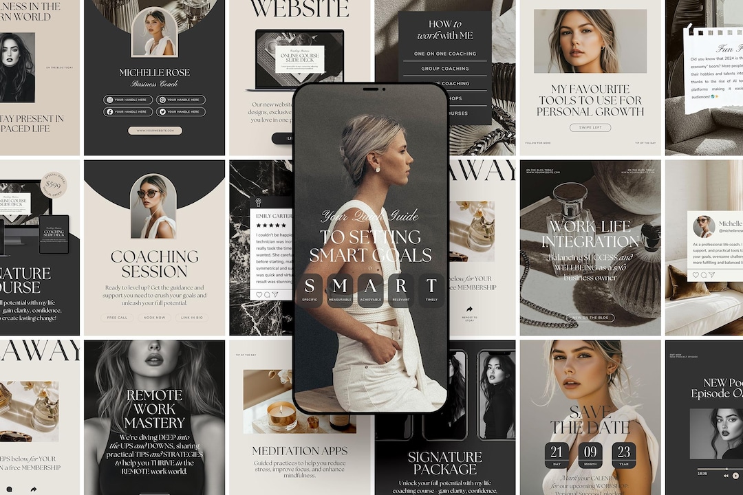 Life Coach Instagram Templates, Coaching Instagram Posts and Stories ...
