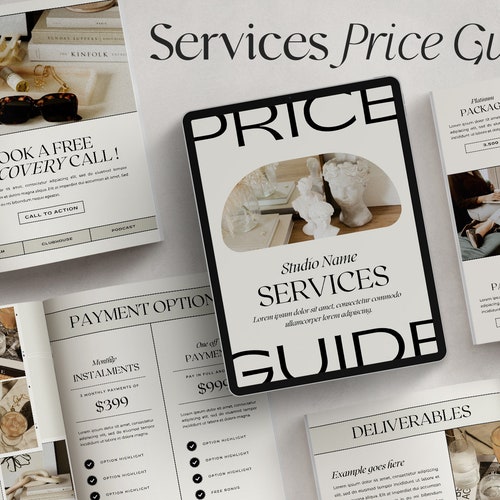 Services & Pricing Guide Client Brochure Template: Portfolio - Etsy