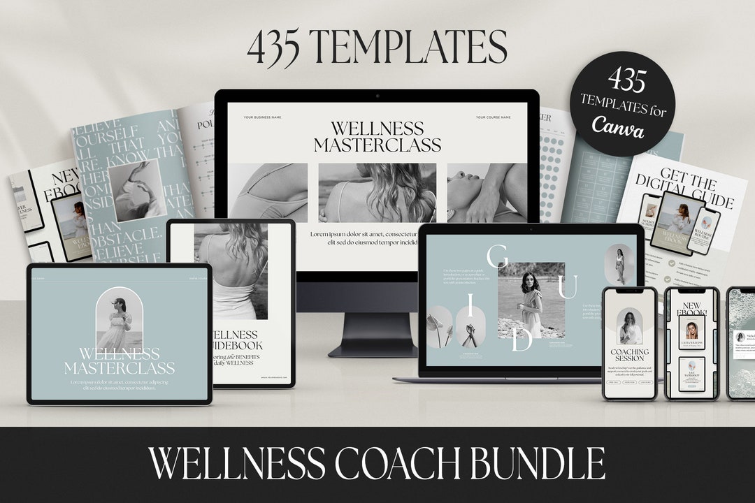 Health & Wellness Course Template Bundle | Canva Templates for Health ...