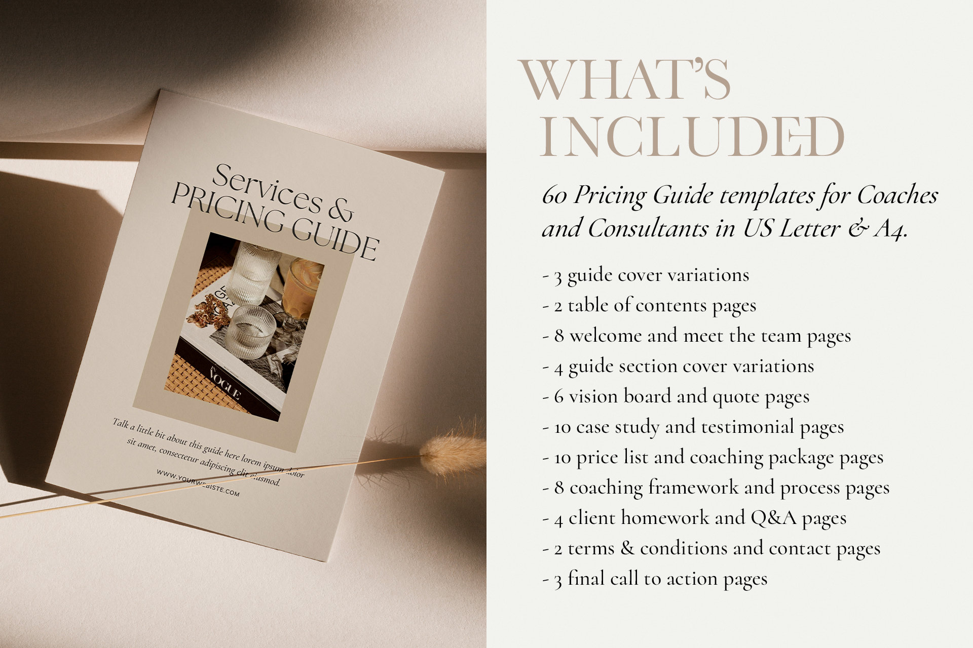 Services & Pricing Guide Client Brochure Template: Portfolio, Case ...