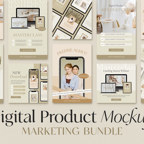 Canva Course Mockup Template Digital Product Mockup Course - Etsy