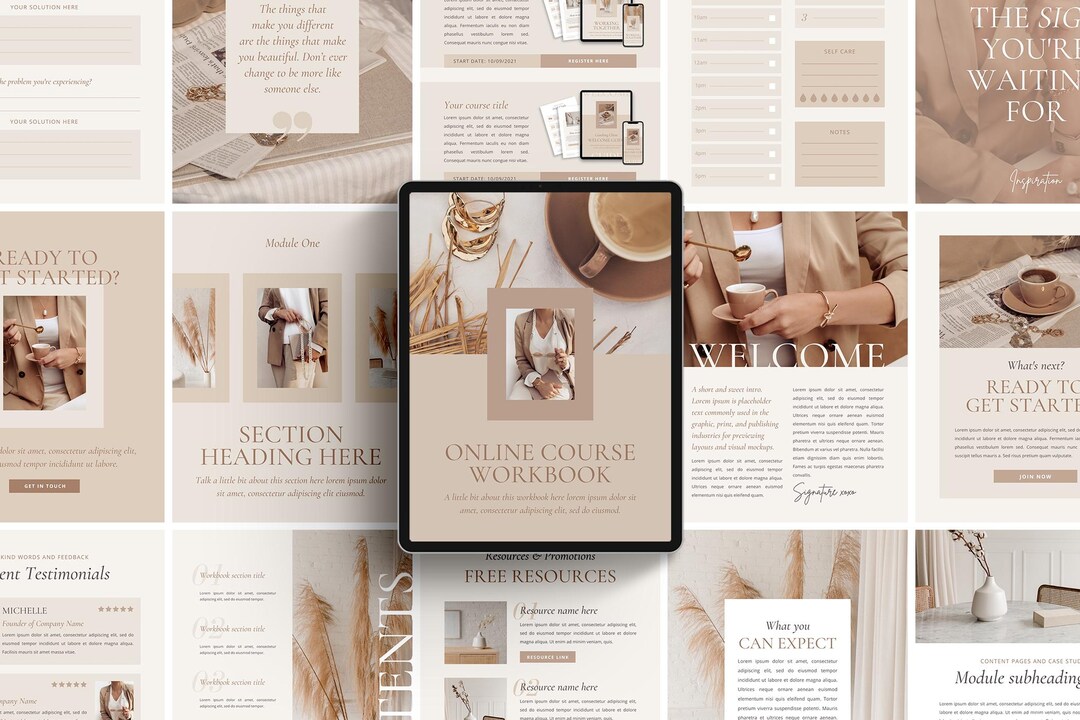 Neutral Workbook Template: Canva Ebook, Planner, and Tracker (100 Pages ...