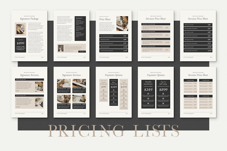 Services & Pricing Guide Client Brochure Template: Portfolio - Etsy