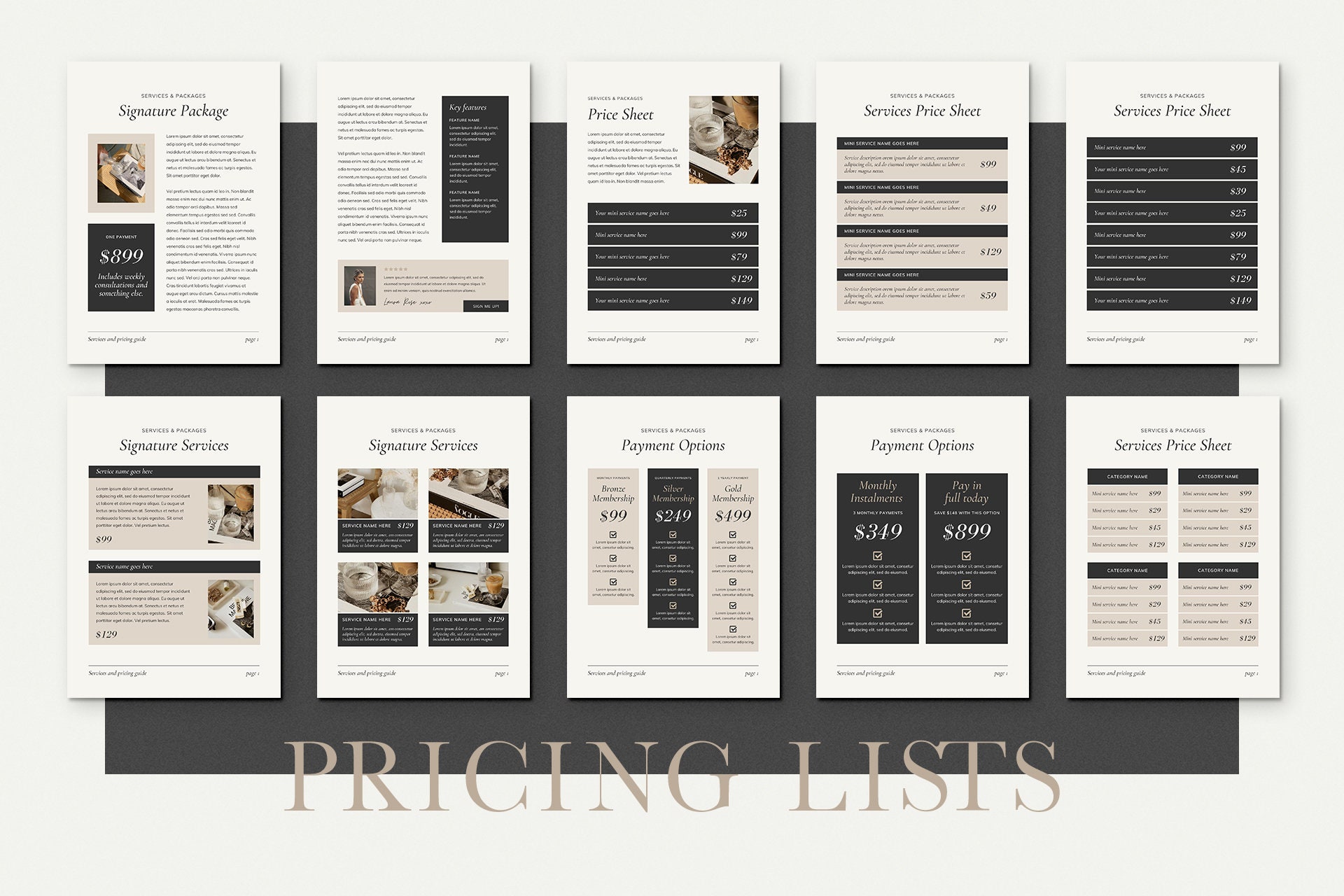 Services & Pricing Guide Client Brochure Template: Portfolio, Case ...