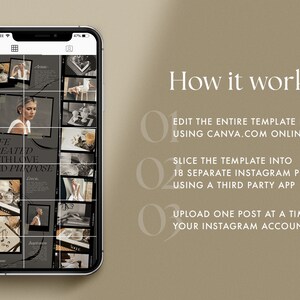 Aesthetic Instagram Puzzle Feed Canva Template. Classic Black Instagram ...