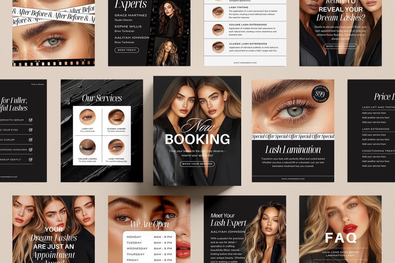 Lash Tech Instagram Templates: Lash Artist Social Media Posts (canva ...