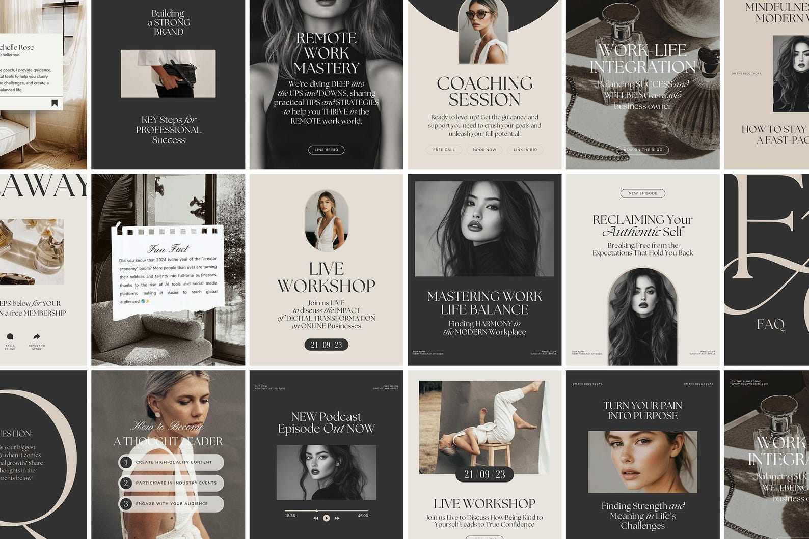 Life Coach Instagram Templates, Coaching Instagram Posts and Stories ...