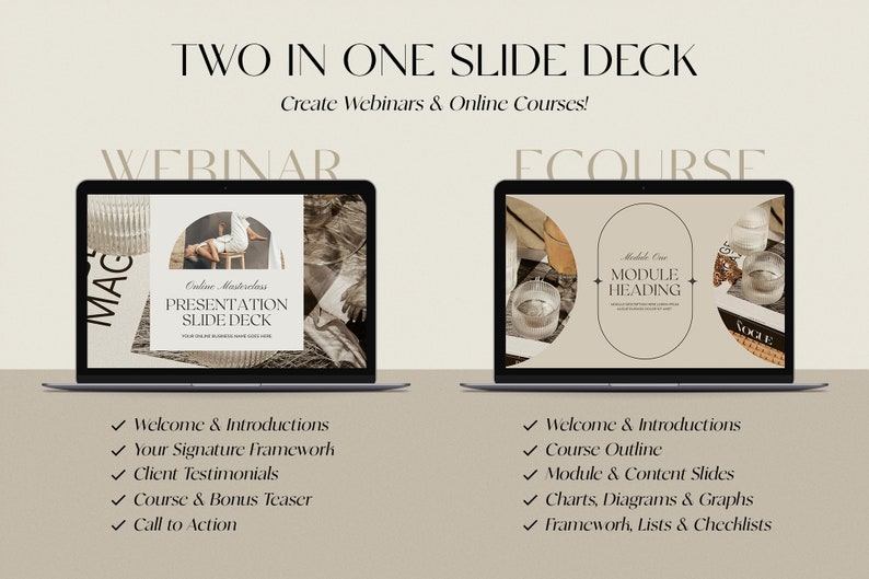 Webinar & Course Slide Deck Template Canva Presentation | Etsy