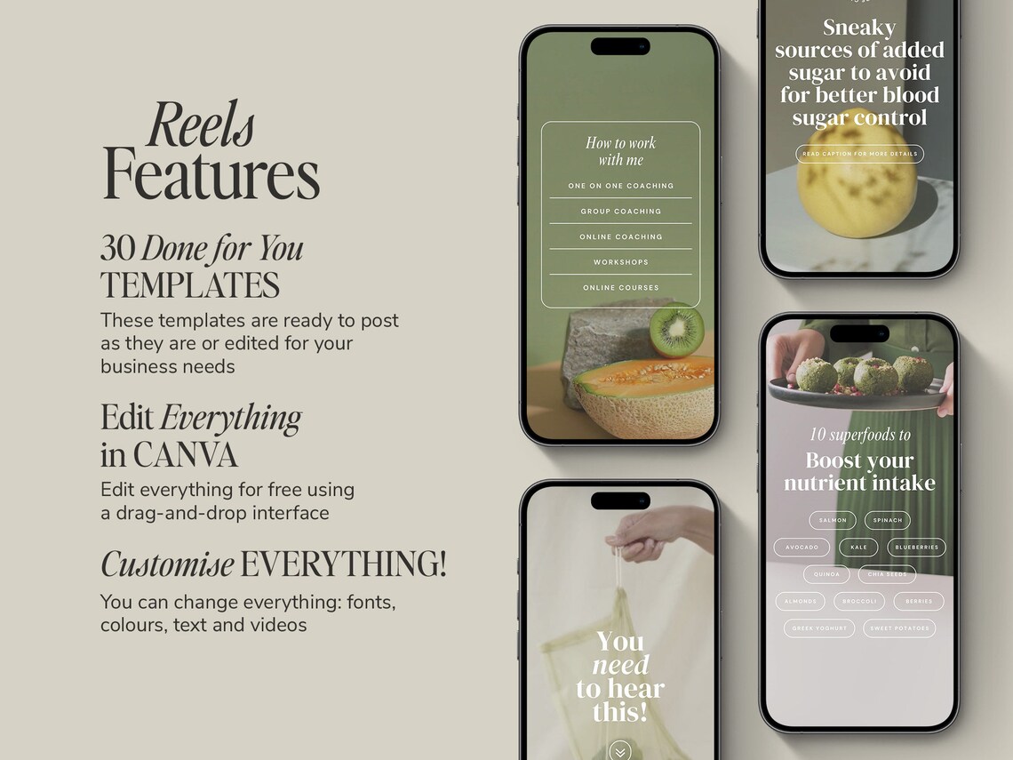 Nutrition Coach Instagram Reels Videos | Nutrition Instagram Templates ...