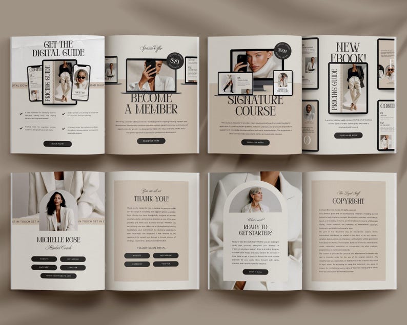 Services & Pricing Guide Template, Elegant Aesthetic Business Brochure ...