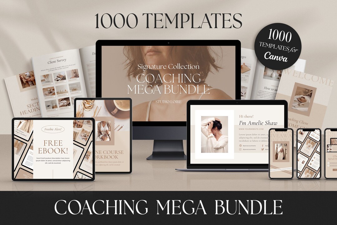 Coaching Template MEGA BUNDLE for CANVA: Workbook, Ebook, Slide Deck ...
