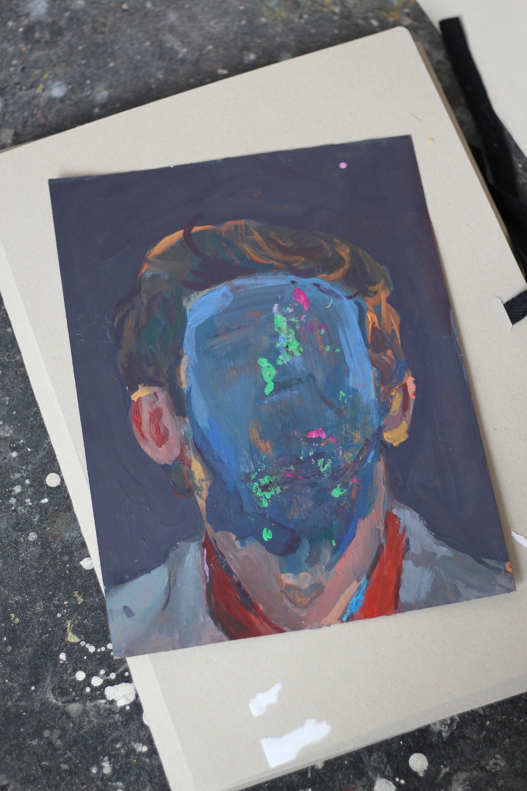 Study of a Blurry Head (no. 8) // Acrylic and Gouache on Paper, 24 X 32 ...