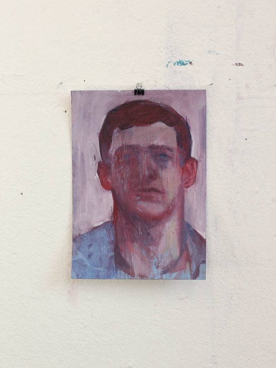 Study of a Blurry Head no. 4 // Original Artwork Male - Etsy