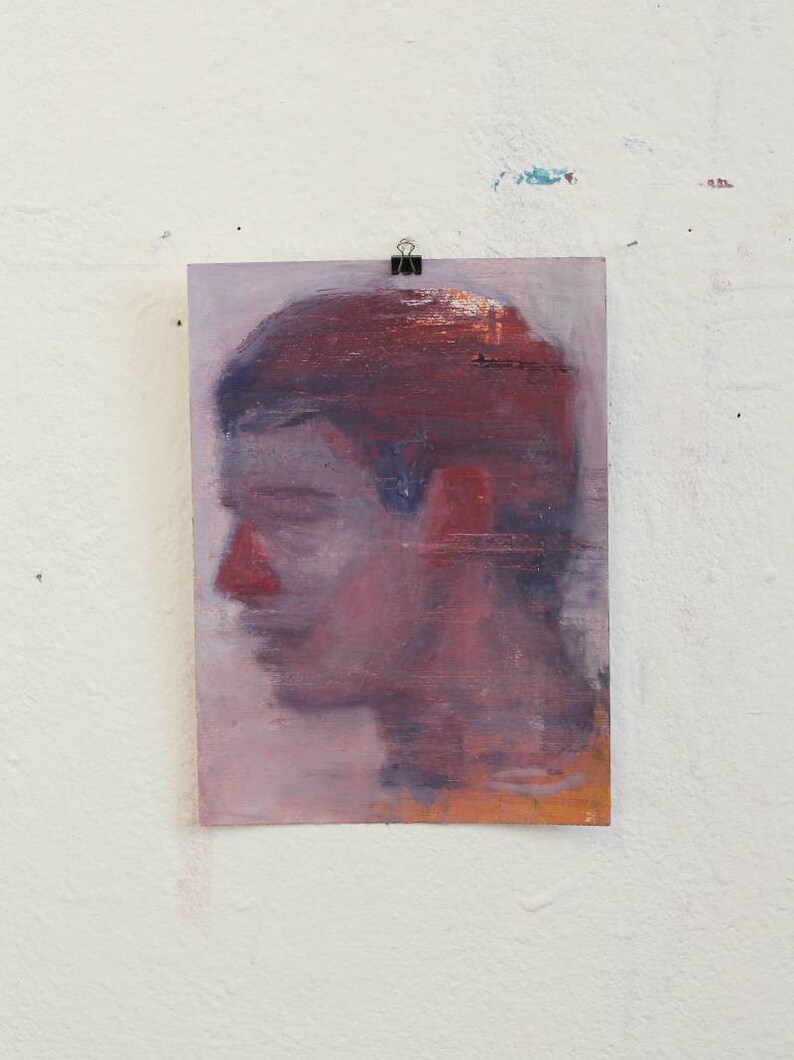 Study of a Blurry Head no. 1 // Original Artwork Male Abstract Portrait ...
