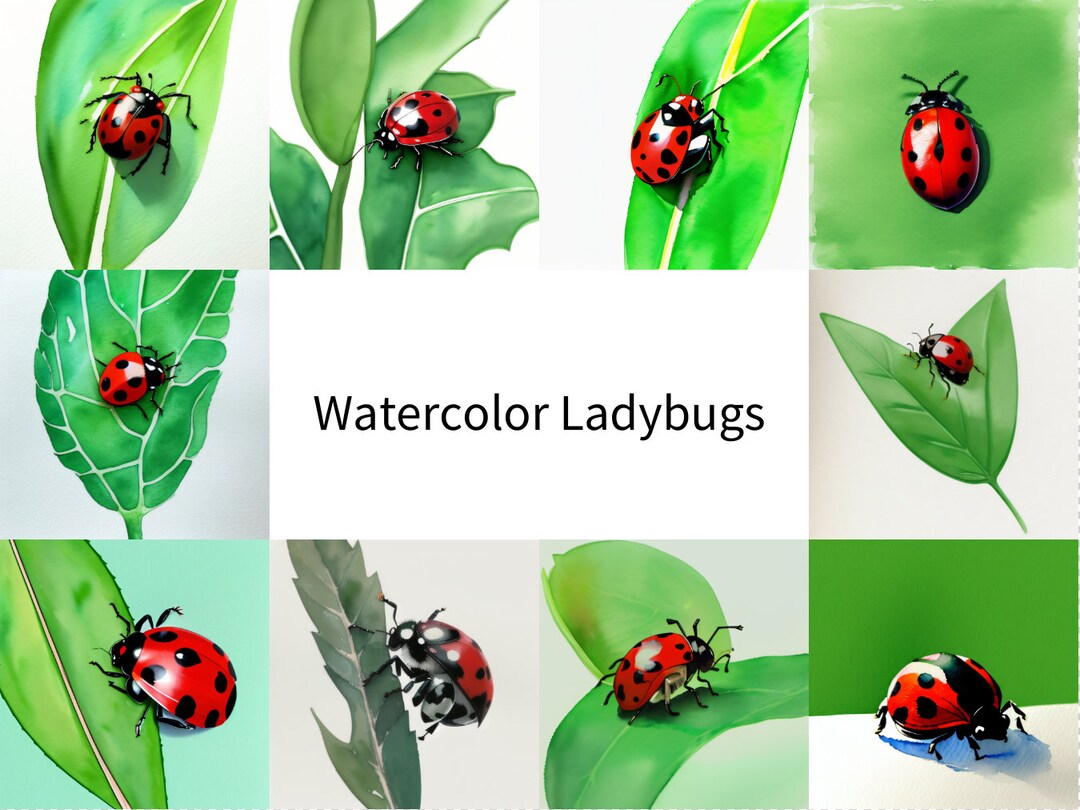 Watercolor Ladybugs Clipart 29 High Quality Jpgs Digital Download Card ...