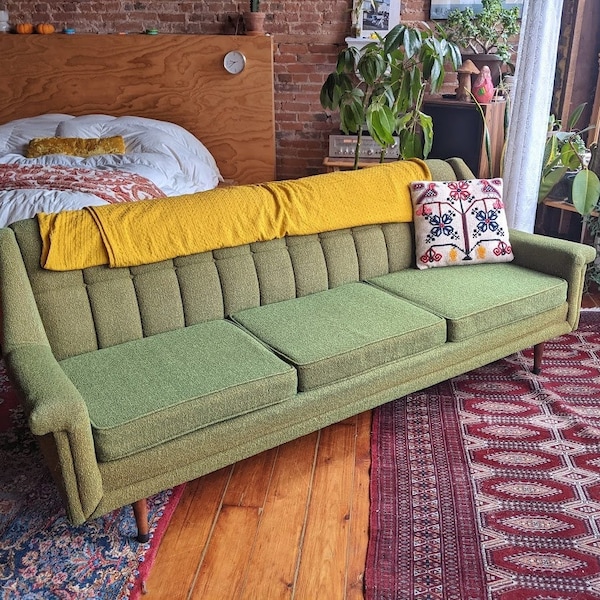 Mid Century Green Couch - Etsy