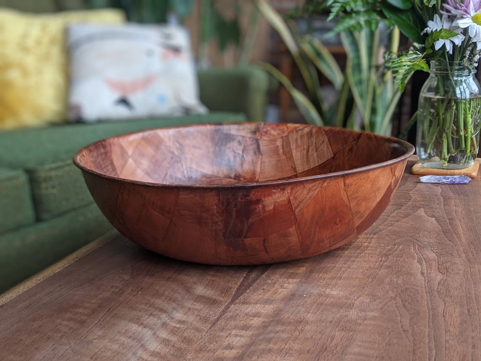 Vintage Wood Serving Bowl Rustic Farmhouse Country Primitive - Etsy