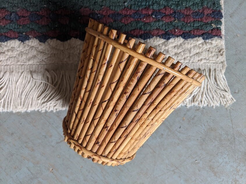 Small Wooden Boho Plant Basket | Tropical Beach House Indoor Planter ...