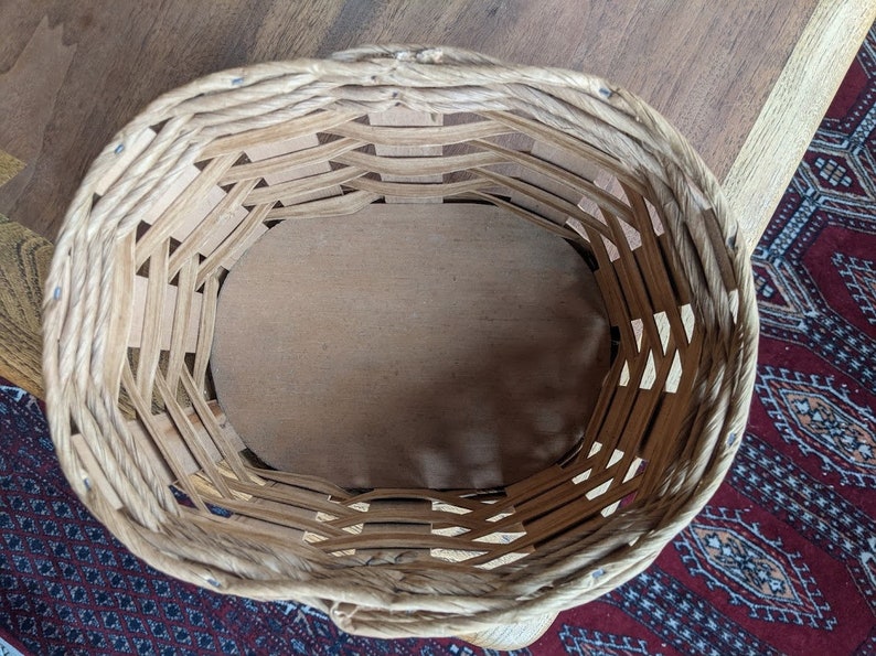 Vintage Woven Wicker Wood Basket Farmhouse Country Rustic - Etsy