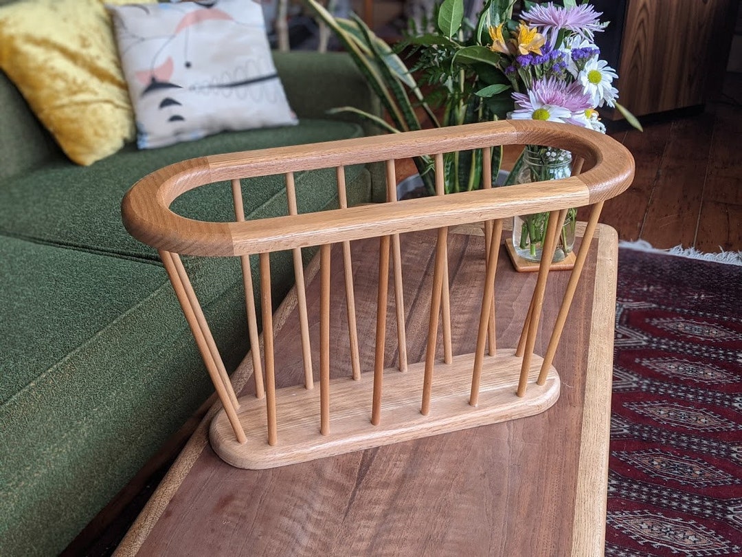 Wooden Magazine Rack | Mid-century Modern Minimal Living Room Decor - Etsy