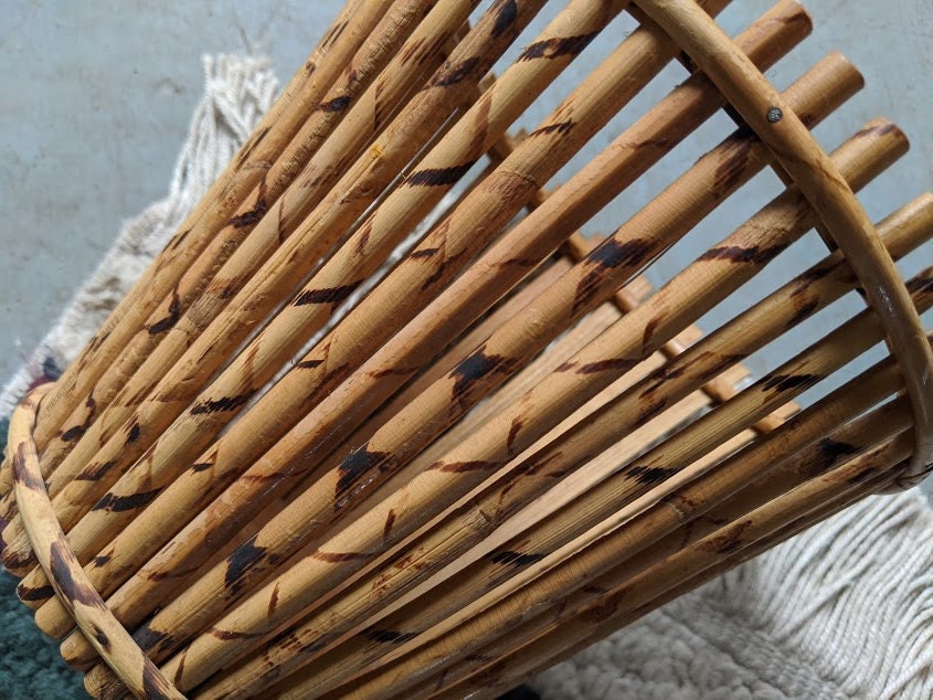 Small Wooden Boho Plant Basket | Tropical Beach House Indoor Planter ...
