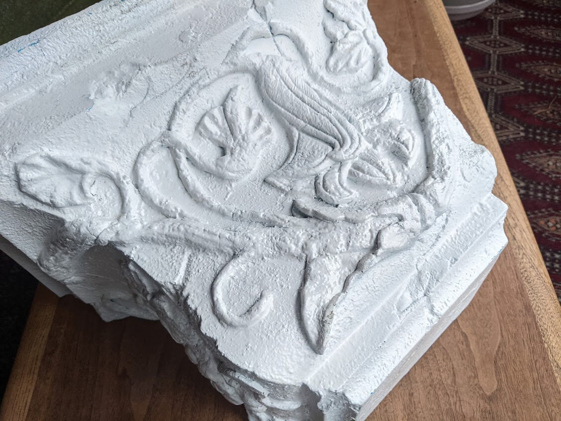 Large White Faux Stone Crown Moulding Hanging Shelf Roman | Etsy