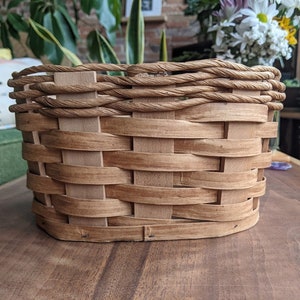 Vintage Woven Wicker Wood Basket Farmhouse Country Rustic Organizing ...