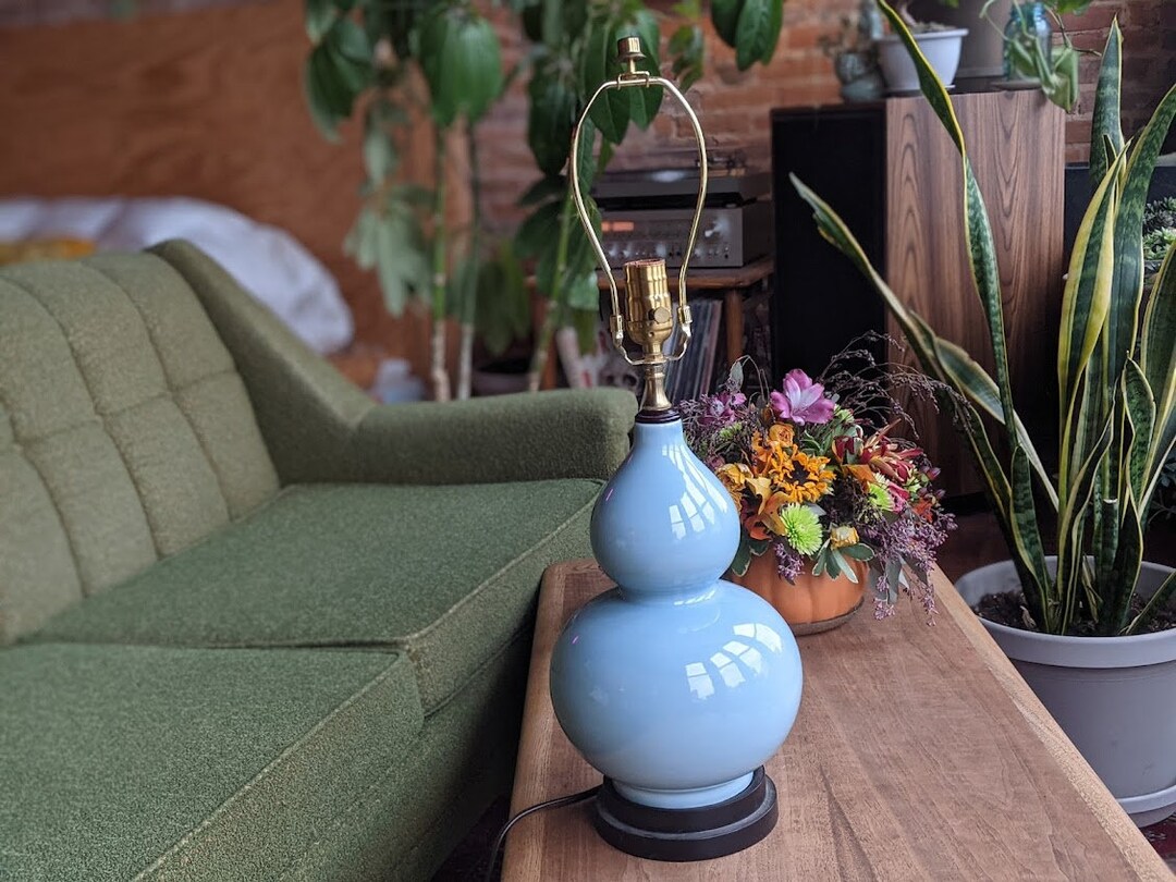 Pale Light Blue Art Deco Table Lamp | Vintage 60s Mid-century Excelsior ...