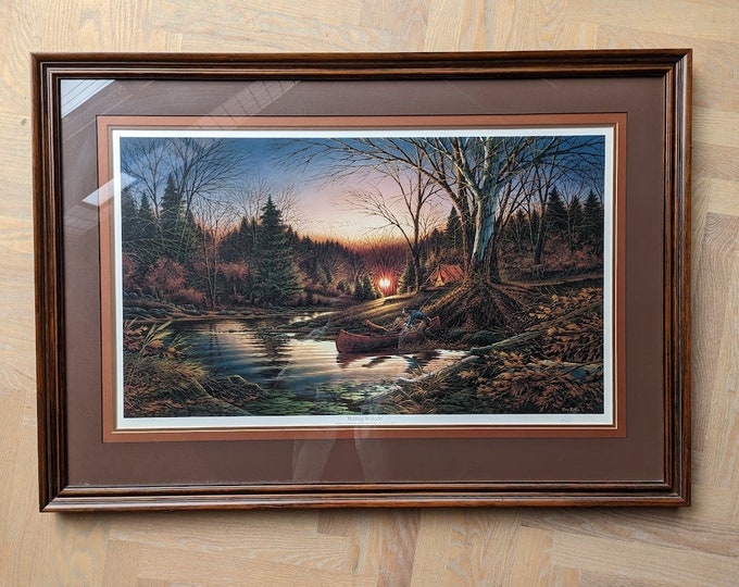 Terry Redlin Morning Solitude 1990 | Wood Framed Painting Print Vintage ...