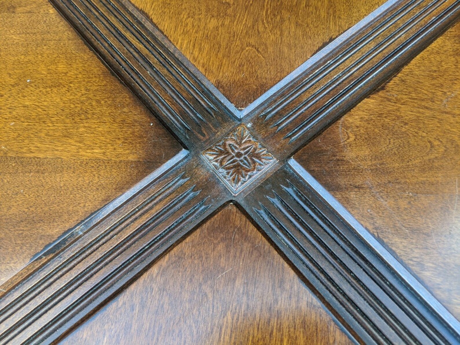 Large Gothic Mid-century Wooden Square Coffee Table Antique | Etsy