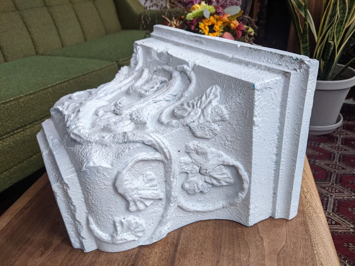 Large White Faux Stone Crown Moulding Hanging Shelf Roman | Etsy