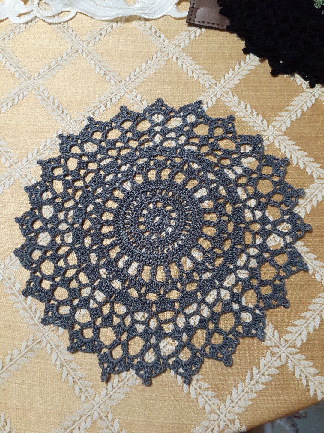 10" Thread Crochet Doily! Pewter Grey Color and Washable - Etsy