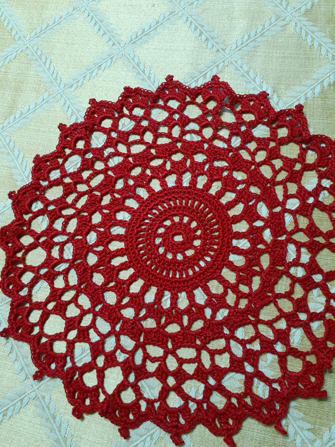 New Hand Crocheted 10 Doily in Red Washable Thread - Etsy