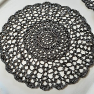 11" Hand Crocheted Doily in Pewter Grey Color - Etsy