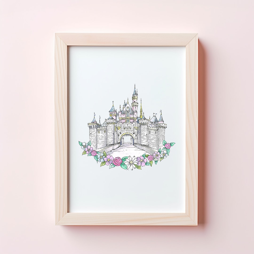 Disney Castle Prints! Disney Castle | Princess Castle With Watercolor ...