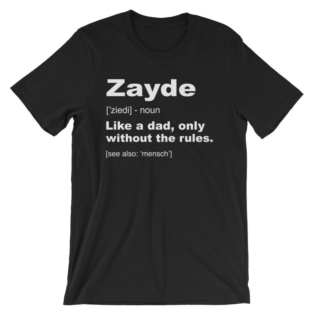 Funny Zayde Shirt | Hanukkah Gift | Definition of Zayde Shirt | New ...