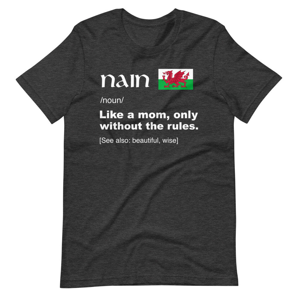 Definition of Nain Shirt | Best Welsh Grandma Gifts | Flag of Wales Tee ...