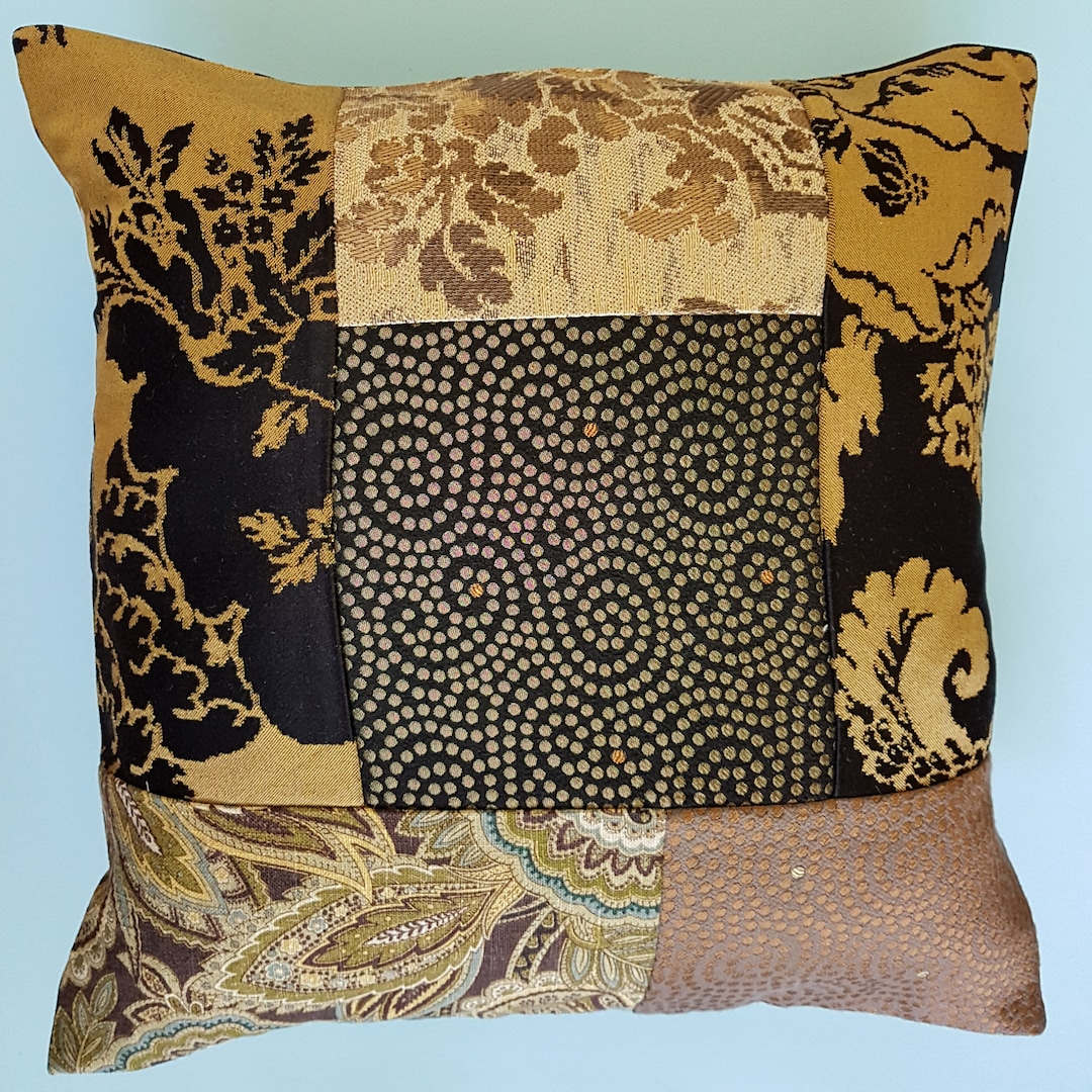 Ultra-luxury Brocade Heavyweight Black & Gold 16x16 Pillow - Etsy